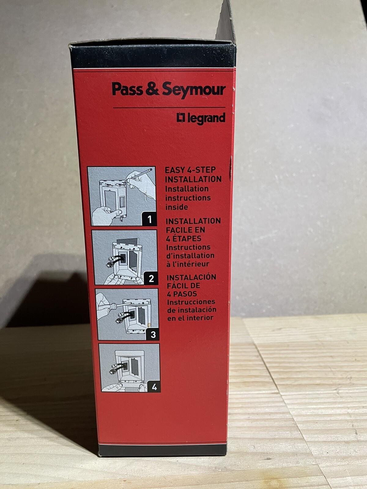 Legrand Pass & Seymour Recessed TV Wall Box TV1WTVSSWCC2 White for sale ...