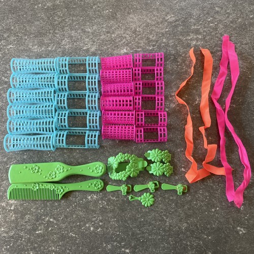 Vintage 70’s Barbie Beauty Center Accessories Curlers Brush Comb Clips ...