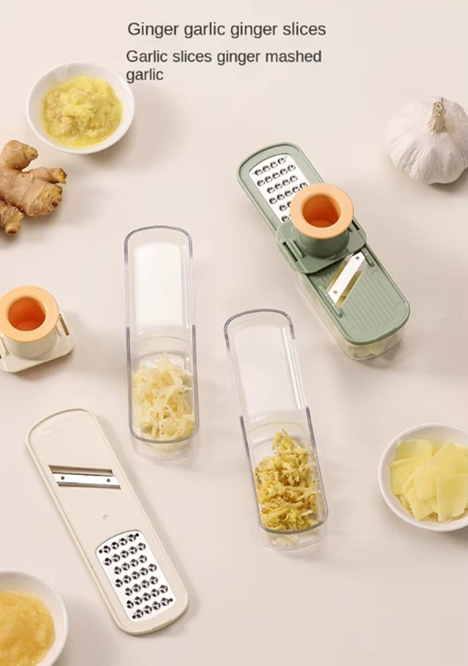 3-in-1 Mini Ginger Garlic Slicer Grater Mandoline w Hand Guard Easy ...