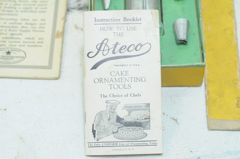 Vintage . Ateco Aluminum Cake Decorating Set Cookie Pastry Icing Press ...