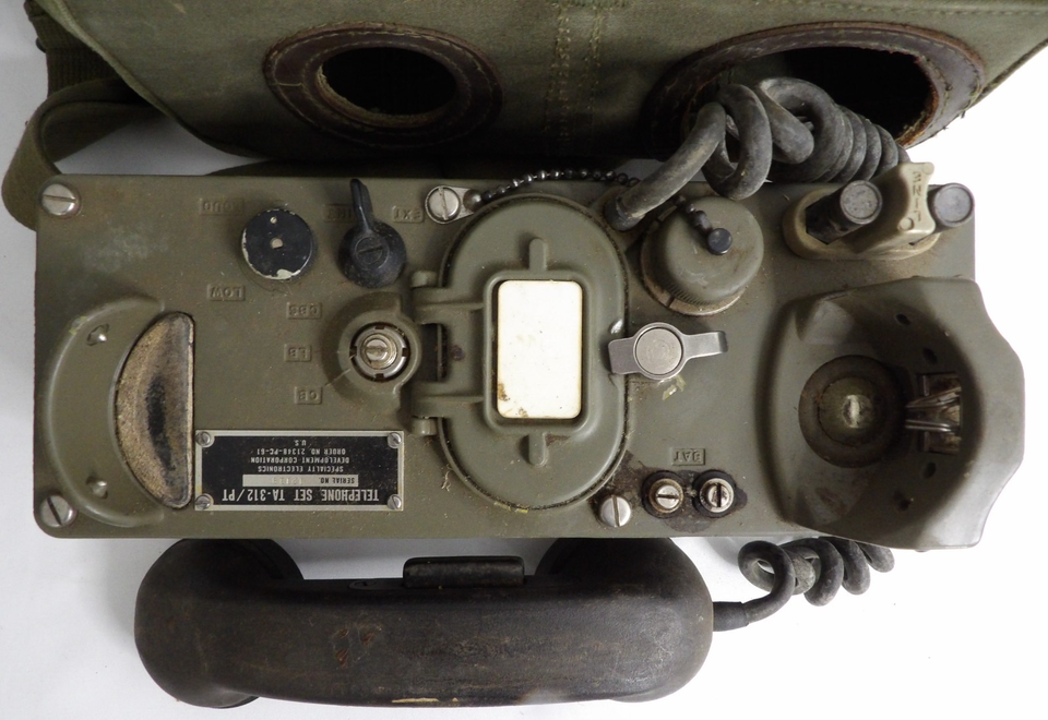 VINTAGE MILITARIA MILITARY WWII US ARMY TA-312/PT FIELD TELEPHONE SET ...