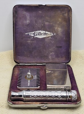 Vintage Gillette NEW Deluxe Tuckaway Chromium 17mm Baseplate Art Deco ...