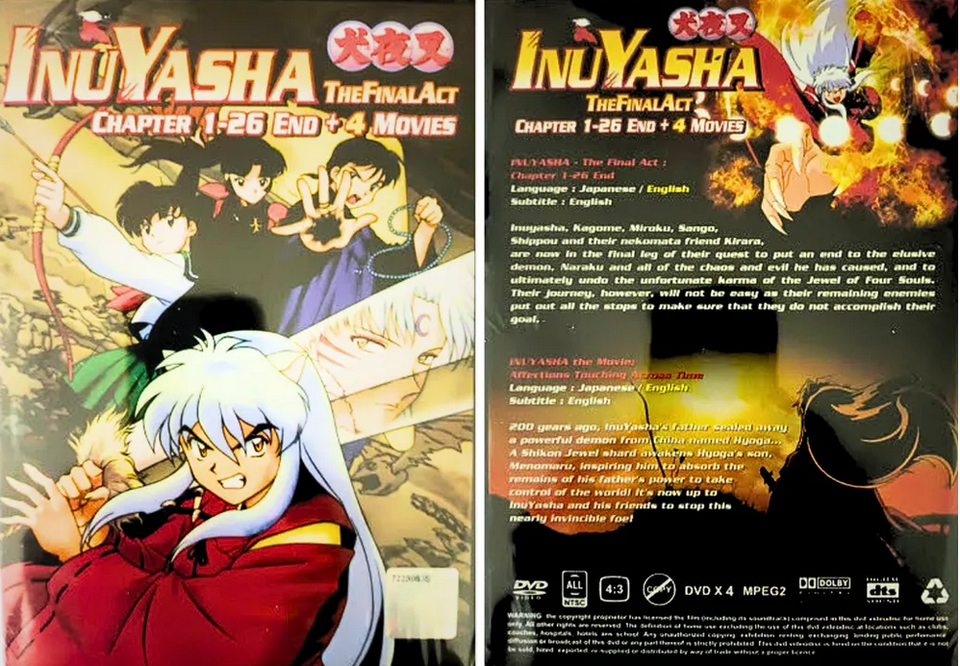 Anime DVD Inuyasha The Final Act + 4 Movie Complete Series English Dub ...