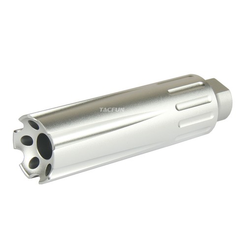 SILVER 4.5" Long Linear Compensator Muzzle Brake .22LR/.223/556/308 ...