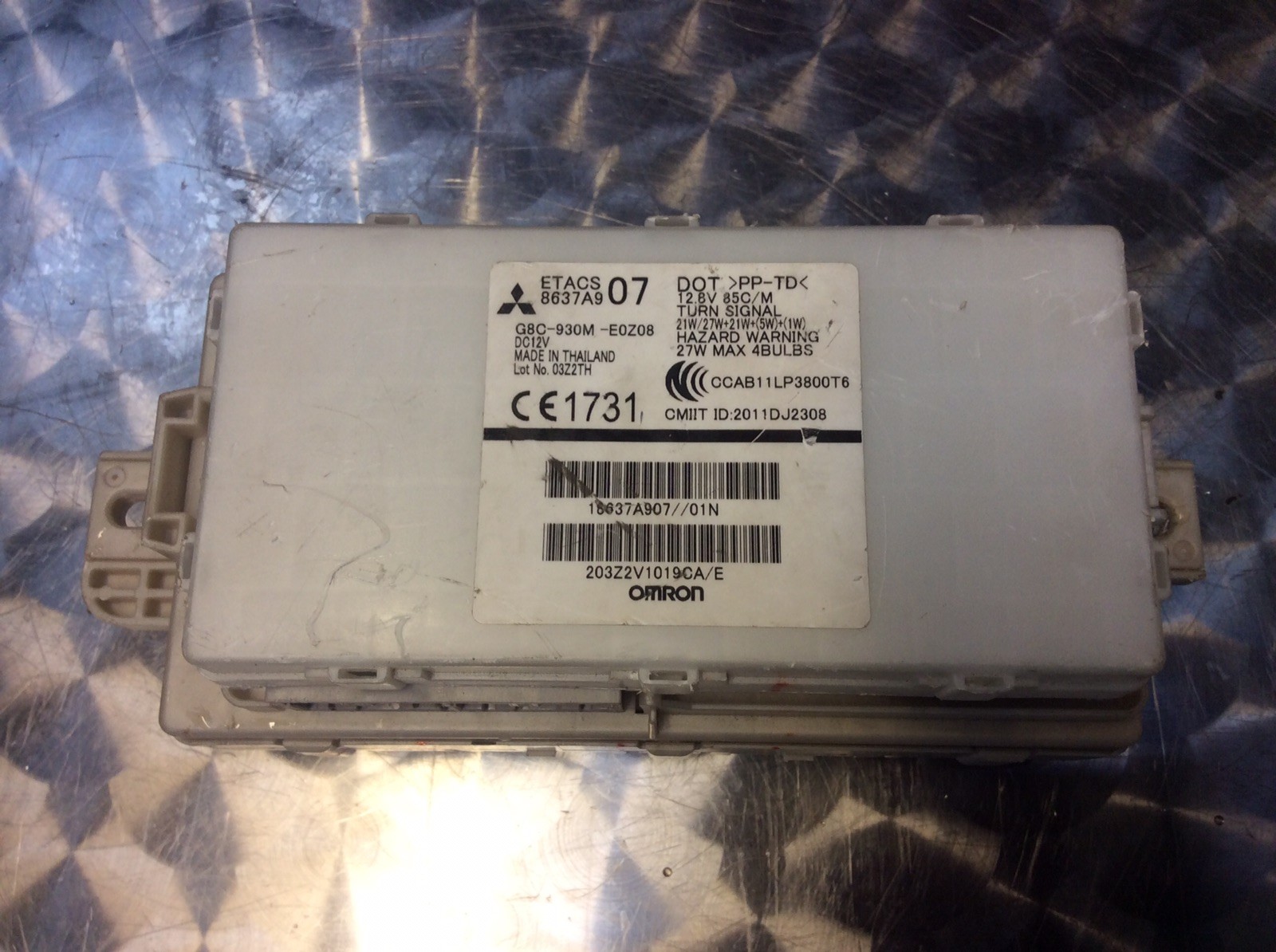 2015 MITSUBISHI MIRAGE 1.2 FUSE BOX UNIT G8C-930M-E0Z08 8637A907 ...
