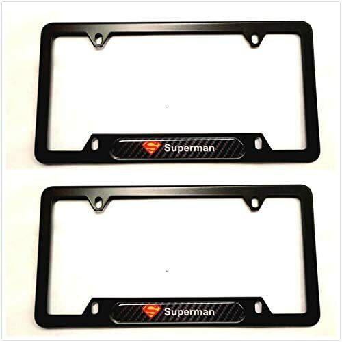 Black Superman License Plate Cover Frame Car Stainless Tag Holder Rust ...