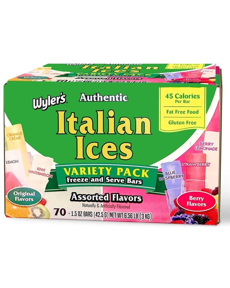 Wyler's Authentic Italian Ices Original and Berry Flavors Freezer Pops ...