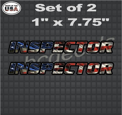 Inspector American Flag Vinyl Decal / Sticker Hard Hat Name Decals ...