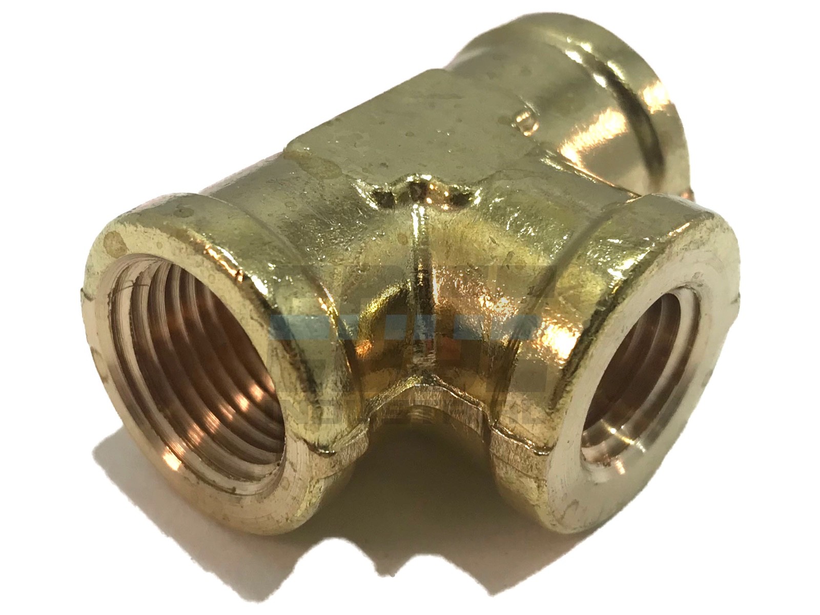 BRASS FORGED REDUCING TEE FITTING 3/8 X 3/8 X 1/4 FEMALE NPT FNPT AIR ...