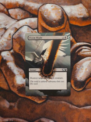 Magic the Gathering Doom Blade #1 Hand Painted Unique Custom MTG Alter ...