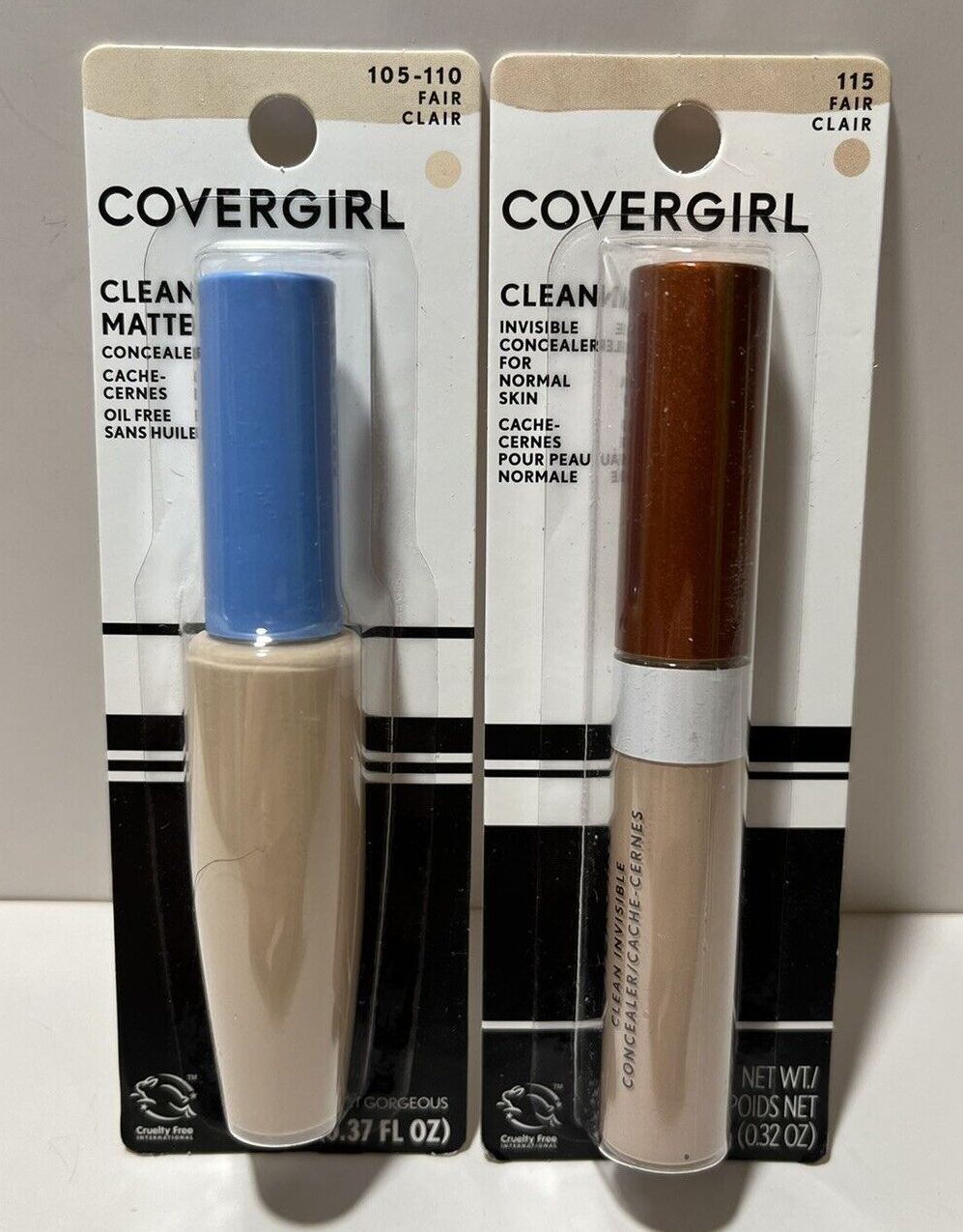 CoverGirl Clean Matte Concealer (105-110 Fair) + Invisible Concealer ...