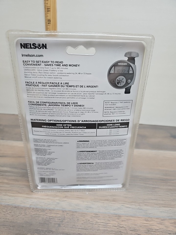 Nelson Single Outlet Electronic Programmable Water Timer 856674-1001 | eBay