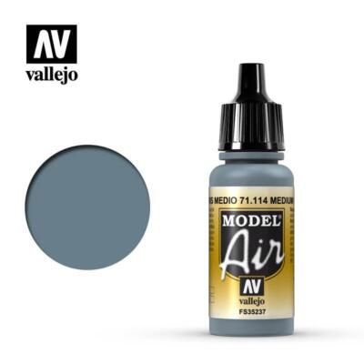 Vallejo 71114 Model Air Medium Gray Acrylic Paint 17ml - US | eBay