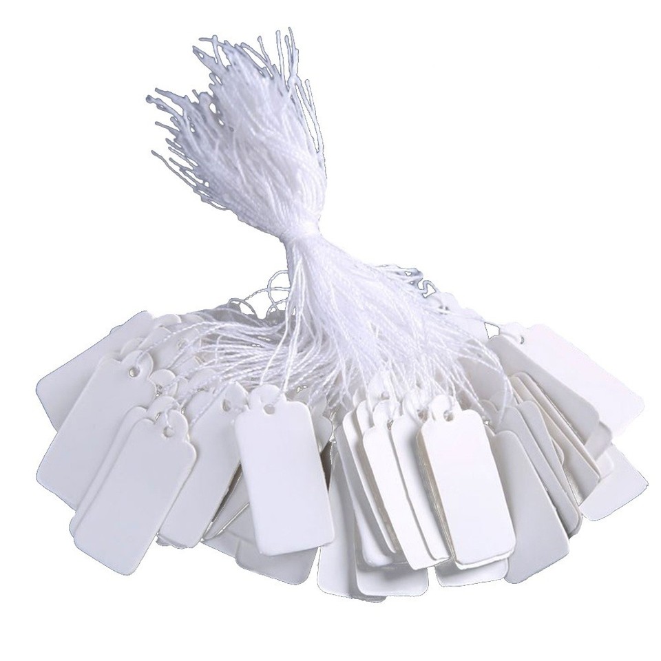 500 Pcs Price Tags White Paper Display Tags Hanging Marking Tags with ...