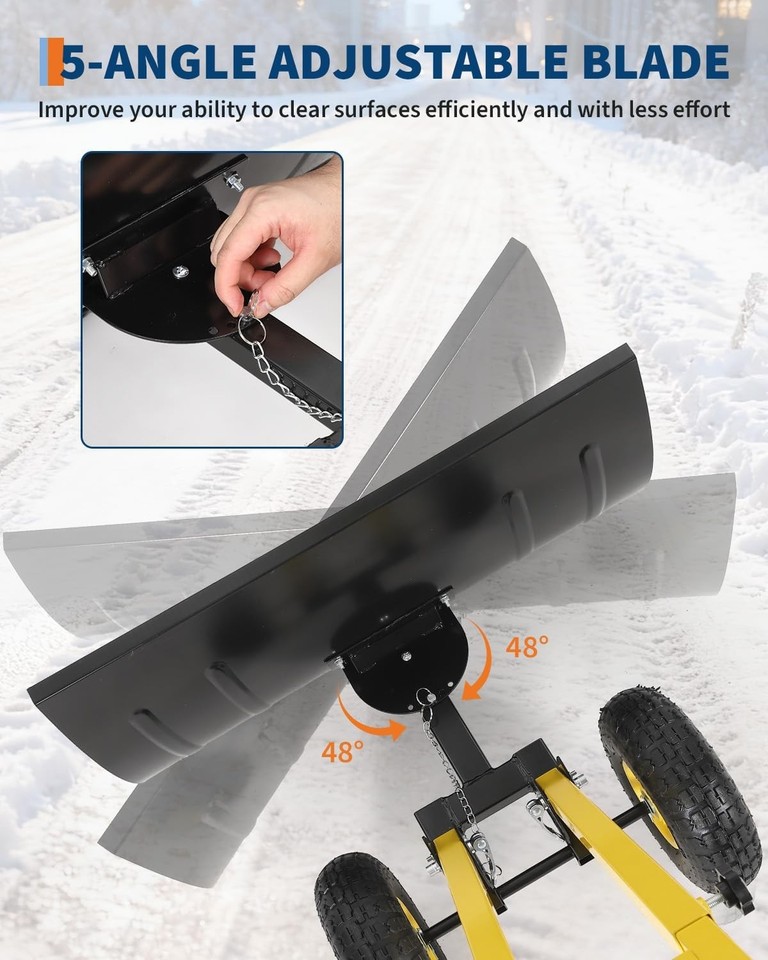Heavy-Duty 29" Dual-Handle Snow Shovel with Adjustable Angles ...