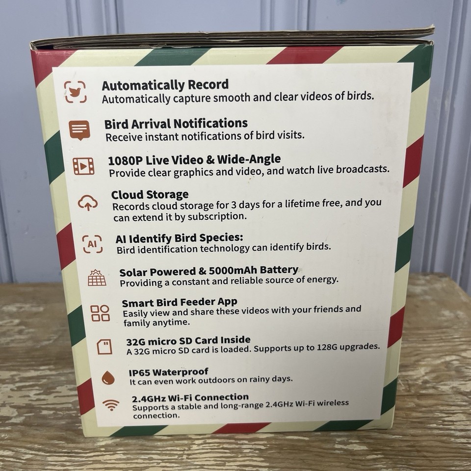 NEW Birdkiss Smart Bird House Camera WiFi Solar 1080P HD Nesting Box ...