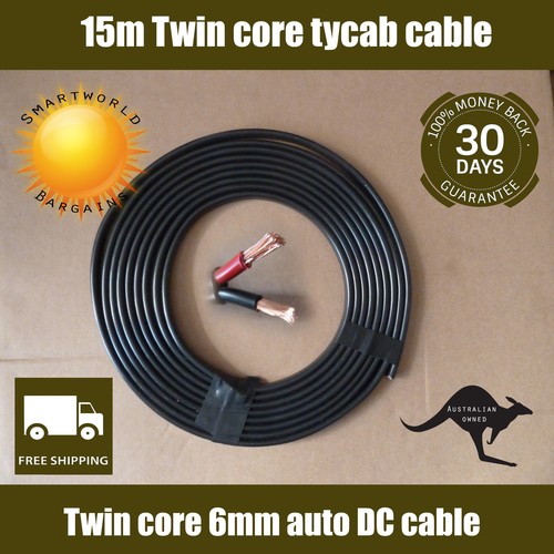 15 M 2 CORE 6MM AUTO TWIN CORE CABLE TRAILER BRAKES DUAL BATTERY SOLAR ...