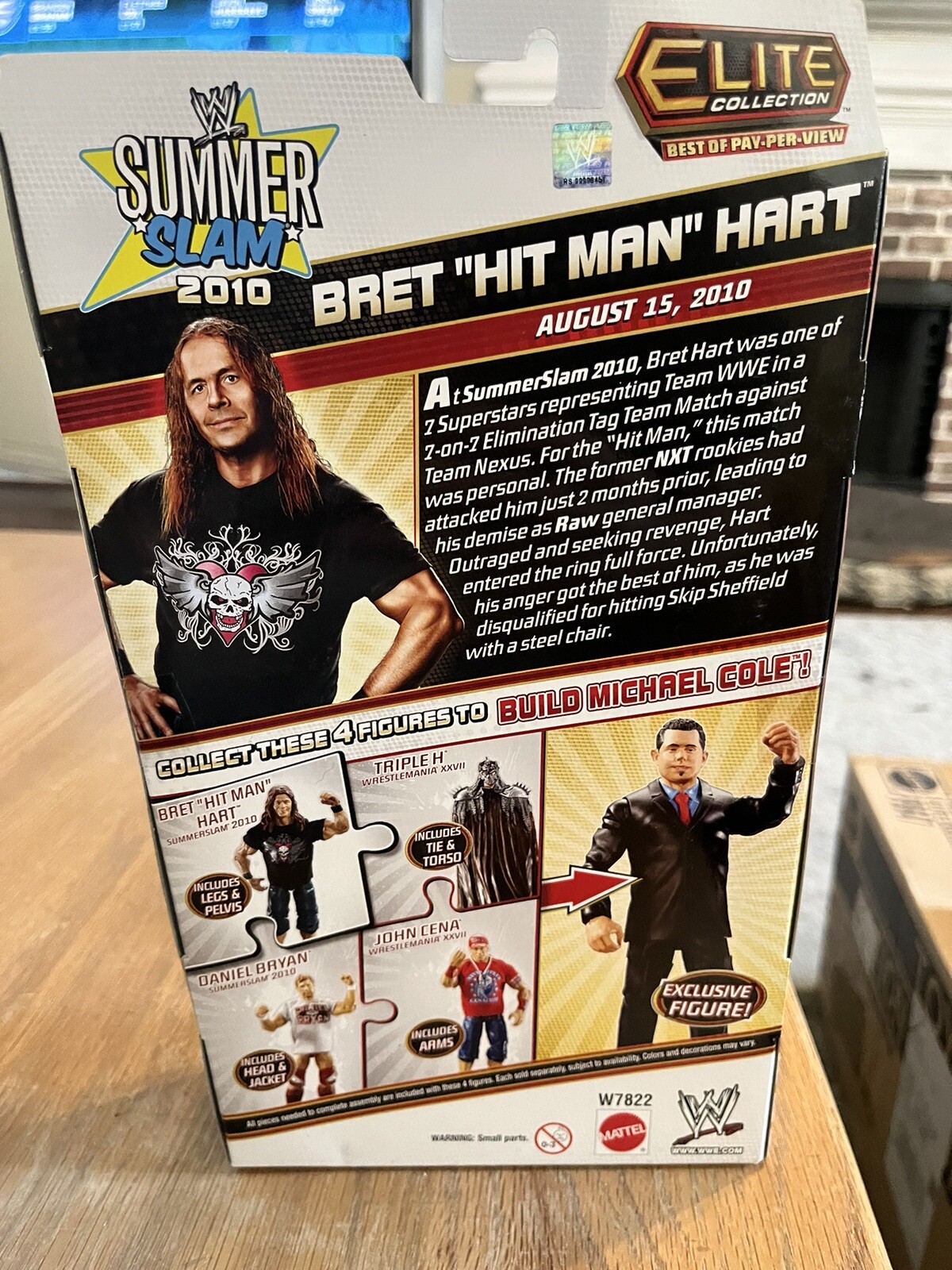 WWE Mattel Elite BRET "HIT MAN" HART Summer Slam 2010 w/ MICHAEL COLE ...