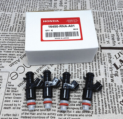 4x OEM FUEL INJECTORS 16450-RNA-A01 FOR CR-Z FIT CITY 1.5L CIVIC 1.8L ...