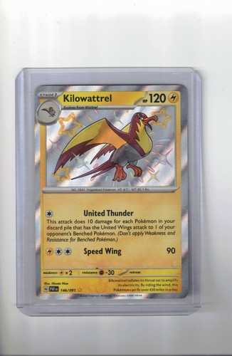 Kilowattrel 146/091 Shiny Holo Rare Paldean Fates NM/M Pokemon TCG | eBay