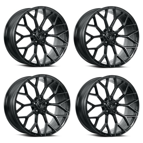 Set 4 19" Dolce Performance Pista Gloss Black 19x8.5 Wheels 5x4.5 35mm ...