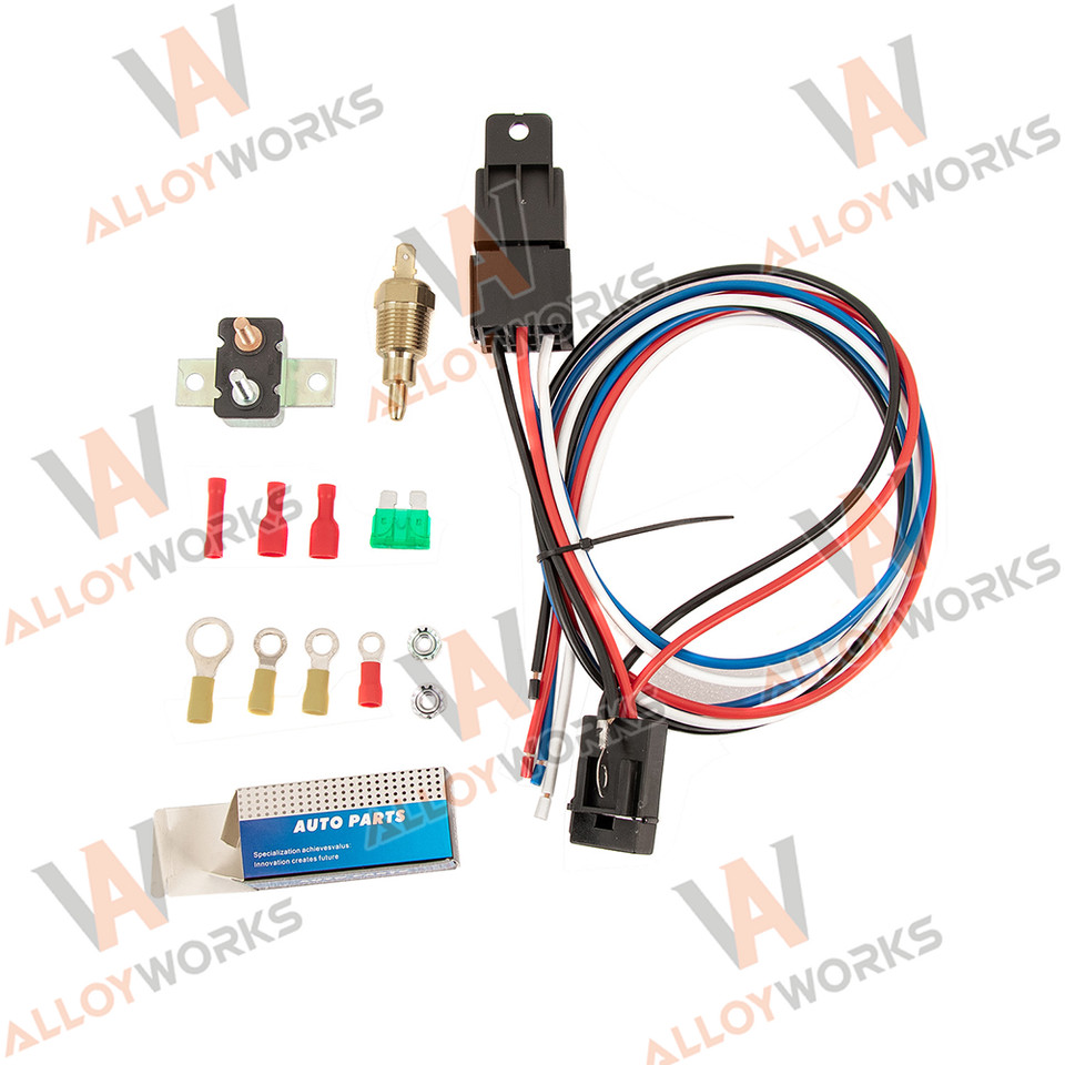 Electric Radiator Cooling Fan Relay Kit Thermostat Temp Control Switch ...
