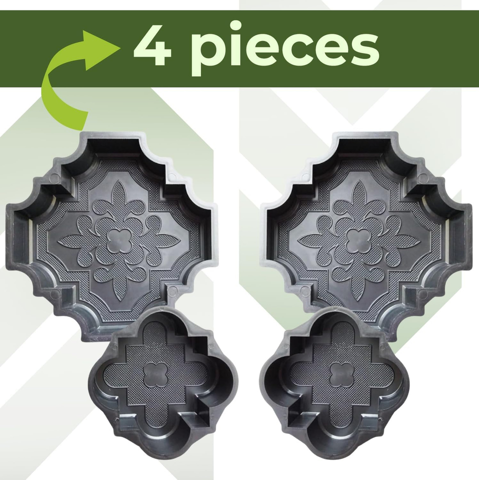 4 Pcs Beautiful Plastic Form Big Pathmaker Concrete Molds Cement Molds ...