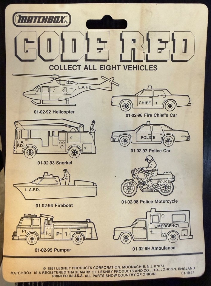 Matchbox "Code Red~Fire Chief Car" Die-Cast | eBay