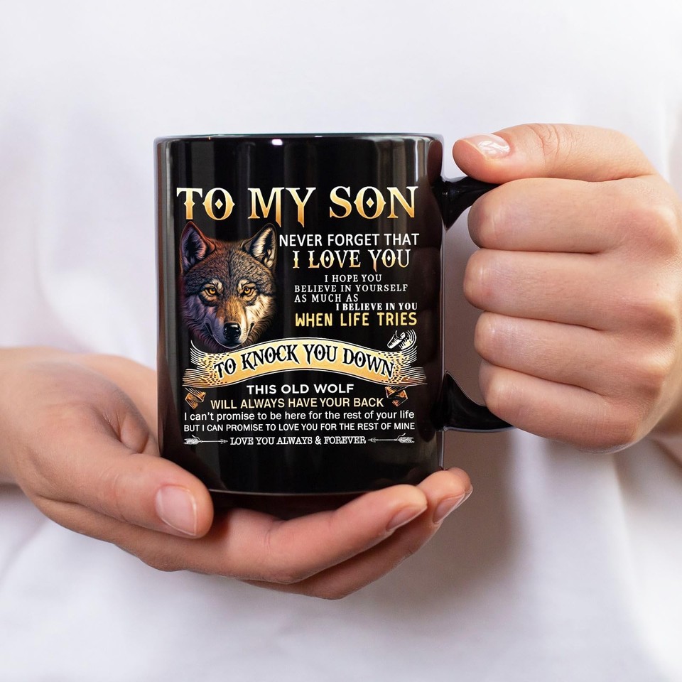 To My Son Mug, Black Ceramic Mug, Love For Son, Birthday Gift From ...