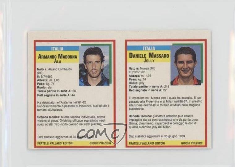 1989 Vallardi Giochi Preziosi Top Micro Cards Daniele Massaro Armando Madonna | eBay
