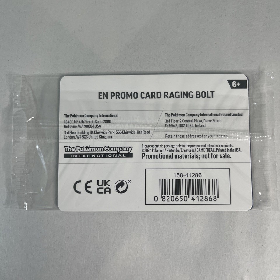 Pokemon Raging Bolt Cosmic Holo Rare Card Sealed Promo Stamped Stellar ...