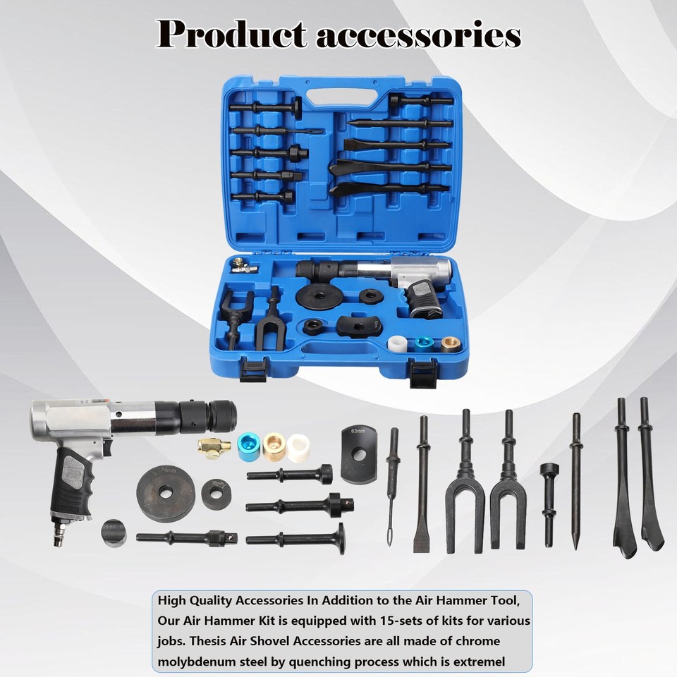 Air Hammer Kit Chisel Multi-functional Pneumatic Hammer Vibration ...