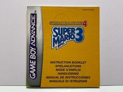 Notice Nintendo GameBoy Advance Super Mario Bros 3 GBA Instruction ...