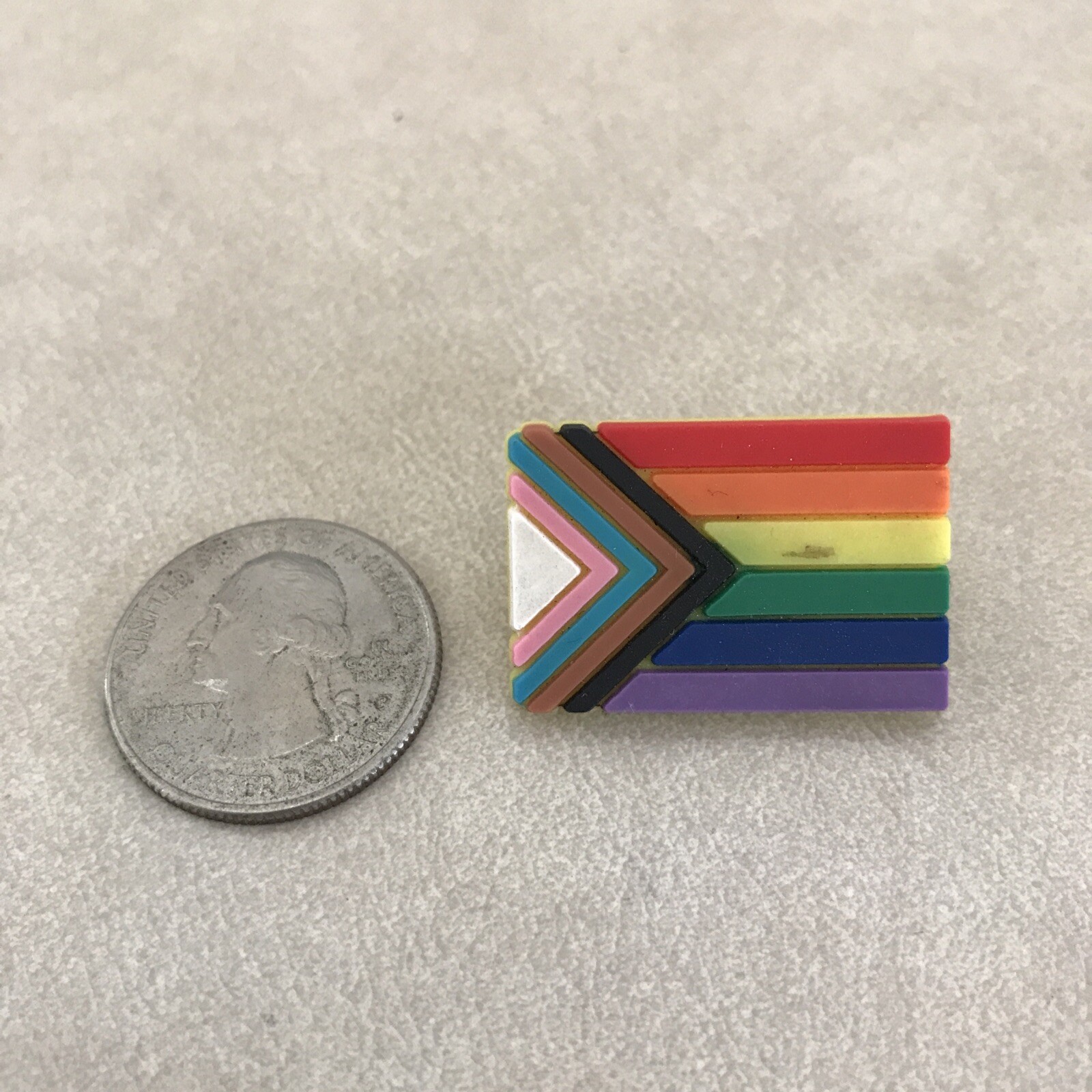 LGBTQ+ Gay Queer Inclusive Progress Pride Flag Rubber… - Gem