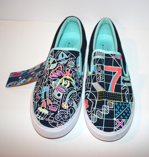 NEW Bucketfeet Agency EA Artsy Funky Canvas Slip On Shoes Flats 11 ...