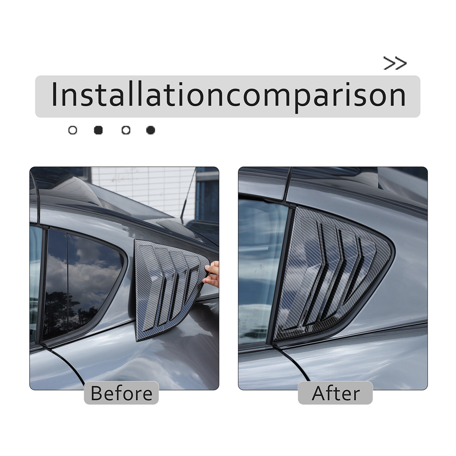 Carbon Fiber Rear Side Window Louver Shutter Cover Trim For Mazda MX-5 ...