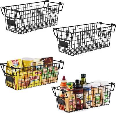 Brand New -- Stackable Wire Basket Storage Shelf Organizer with Handles ...
