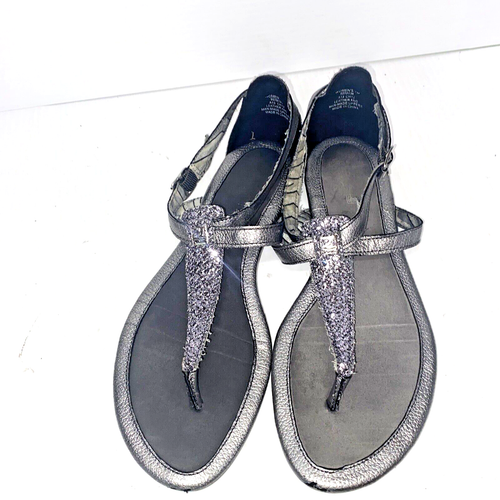 Sperry Top-Sider Women's Silver T-Strap Sandals Size 7 Closed Heel NICE ...