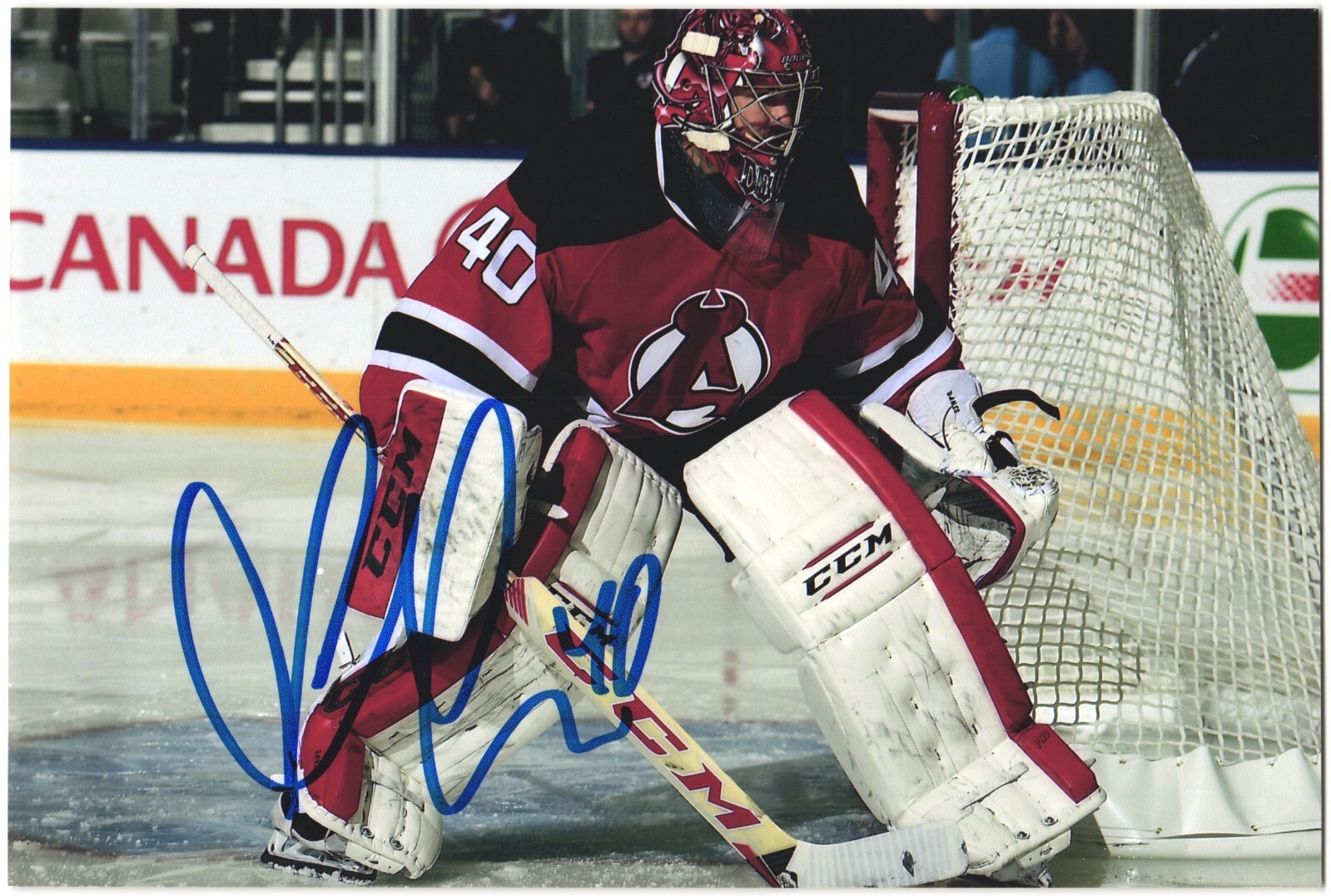 Yann Danis Autographed 4x6 Color Photo Albany Devils Goalie #40 Red A ...