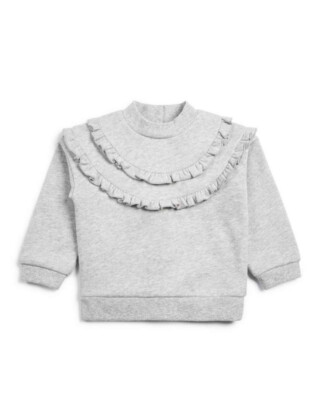 Mamas & Papas Baby Girls Grey Frilly Jumper 0-3m | eBay UK