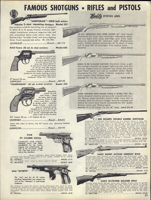 1957 PAPER AD Huntsman Shotgun Guardsman Revolver Noble Rifle Bolero ...