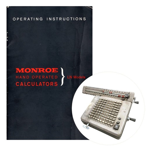 Repro Monroe LN Model Calculator Instruction Manual User Vtg Adding ...
