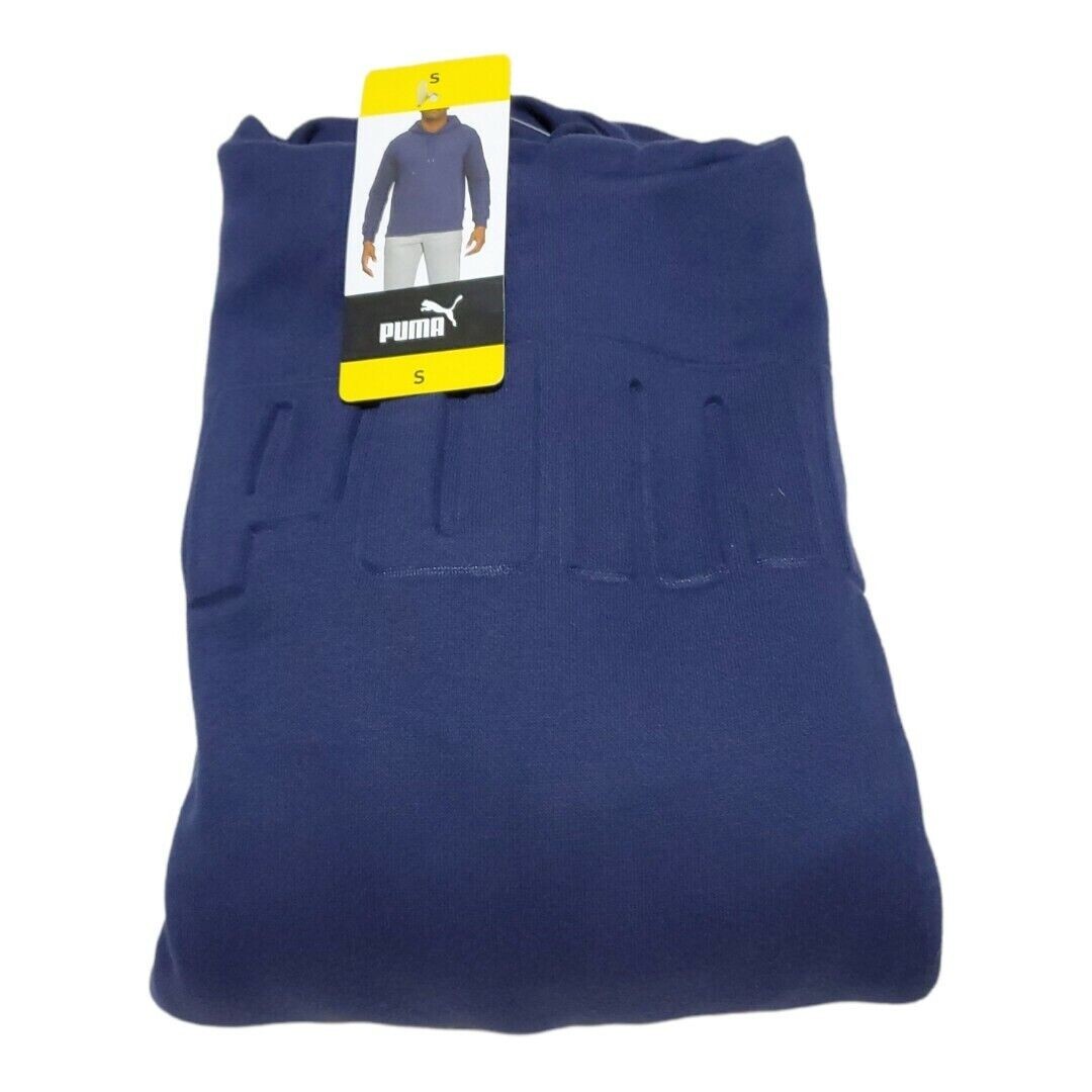 PUMA Men's Embossed Logo Classic Fleece Hoodie Sweatshirt Pullover BLUE ...