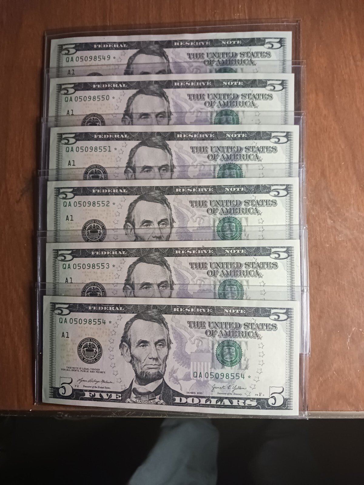 Six Consecutive Uncirculated $5 Star Notes Series 2021 | eBay