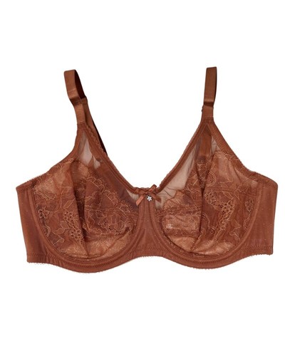 Wacoal 855186 Chutney Retro Chic Rust Gold Lace Full Figure Underwire ...