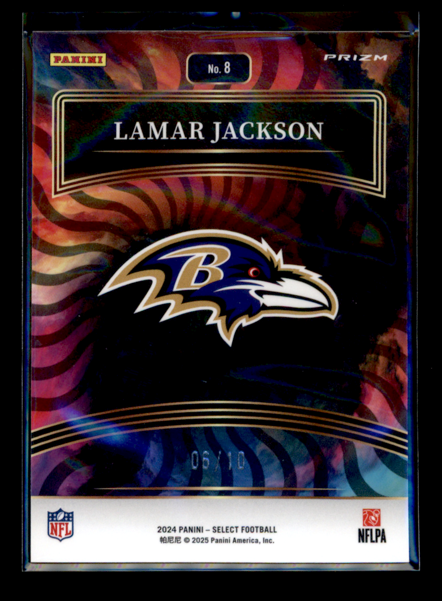 2024 Panini Select #8 Lamar Jackson Color Wheel Gold 6/10 Baltimore ...