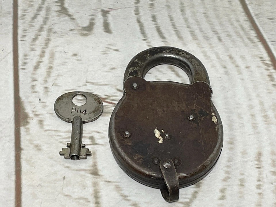 VTG Corbin Padlock w/ key Cast Iron Jailhouse Style Lock Working | eBay