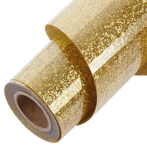 Gold Glitter HTV Gold Heat Transfer Vinyl HTV Rolls, 12" x 12 ft Iron ...