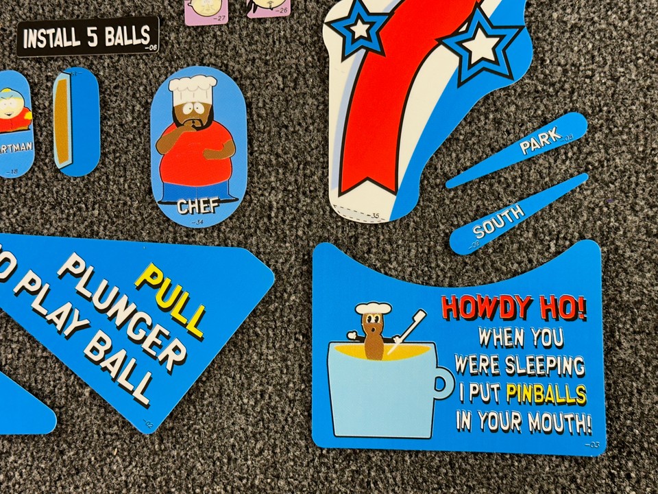 Sega South Park Pinball Machine Playfield Decal Target Set Lot Complete ...