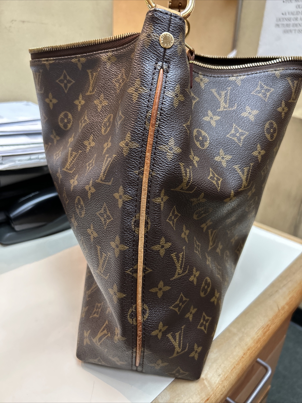 Louis Vuitton Monogram Sully MM Brown Leather Handbag | eBay